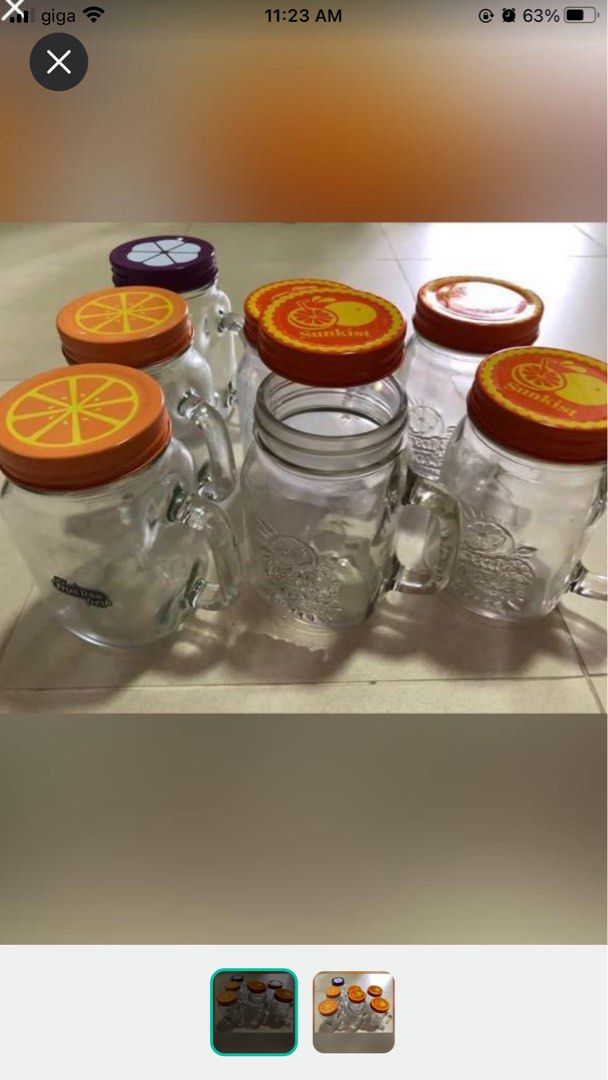 Fast deal - New 7 Mason Jars w Covers, Furniture & Home Living ...