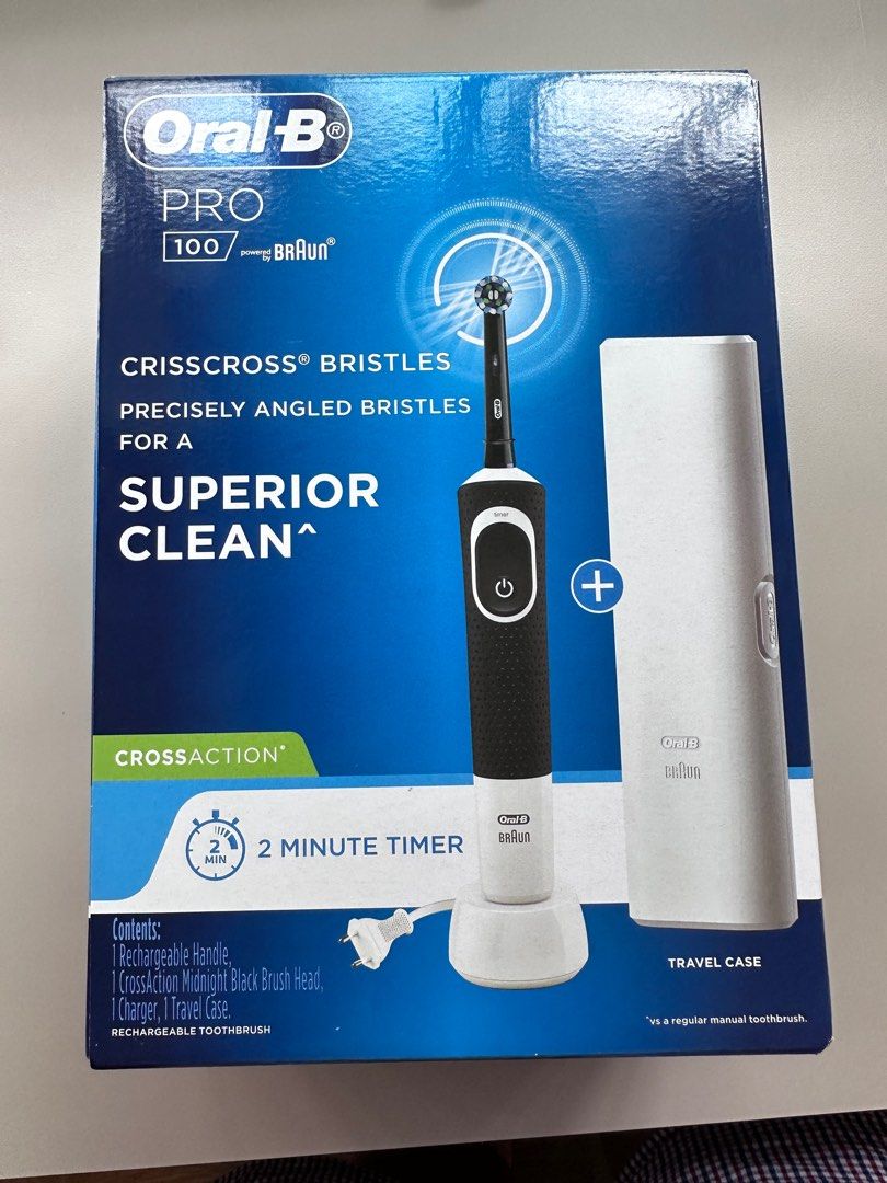 Oral B Pro 100 electric toothbrush with full travel pack set, Beauty ...
