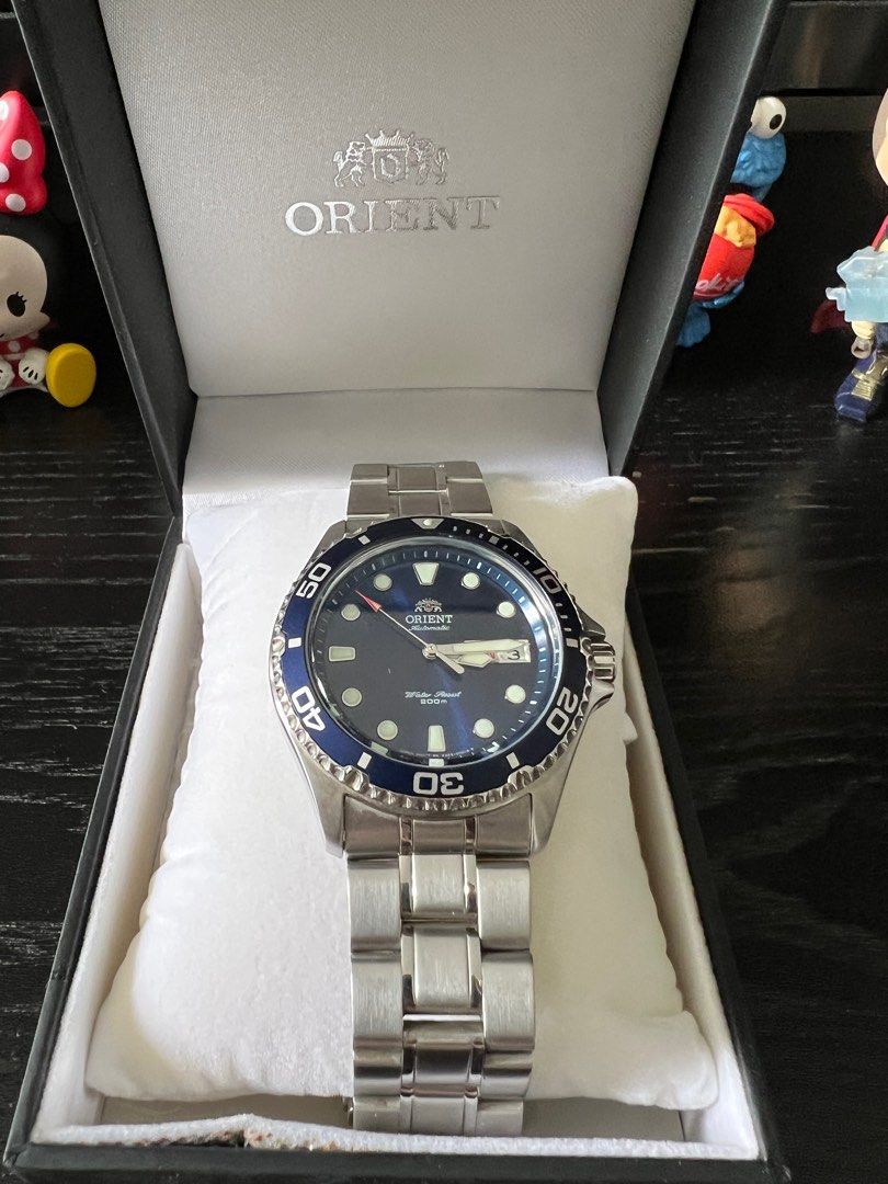 Orient Ray Blue Dial Automatic Divers Watch AA02005D, Men's Fashion ...