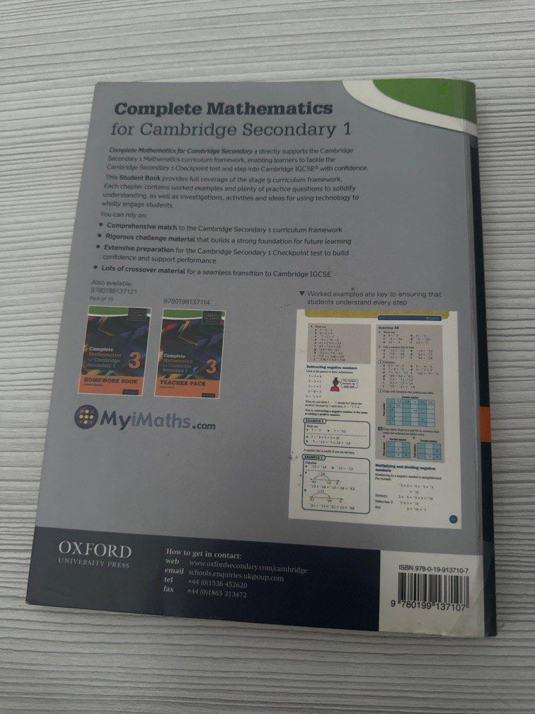 Oxford mathematics y9, Hobbies & Toys, Books & Magazines, Textbooks on ...