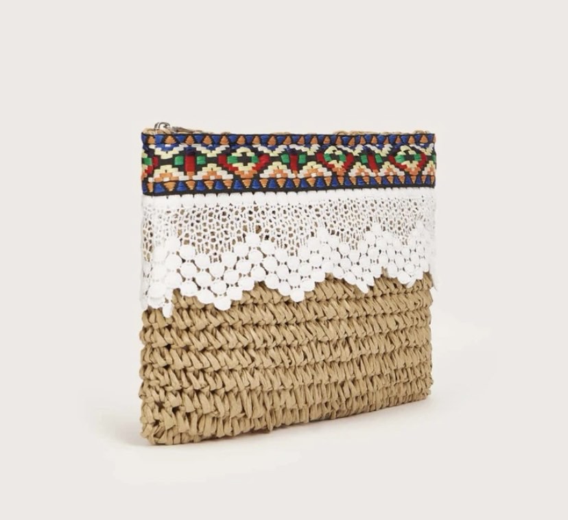 Paper Straw Clutch Bag (Shein), Women's Fashion, Bags & Wallets ...