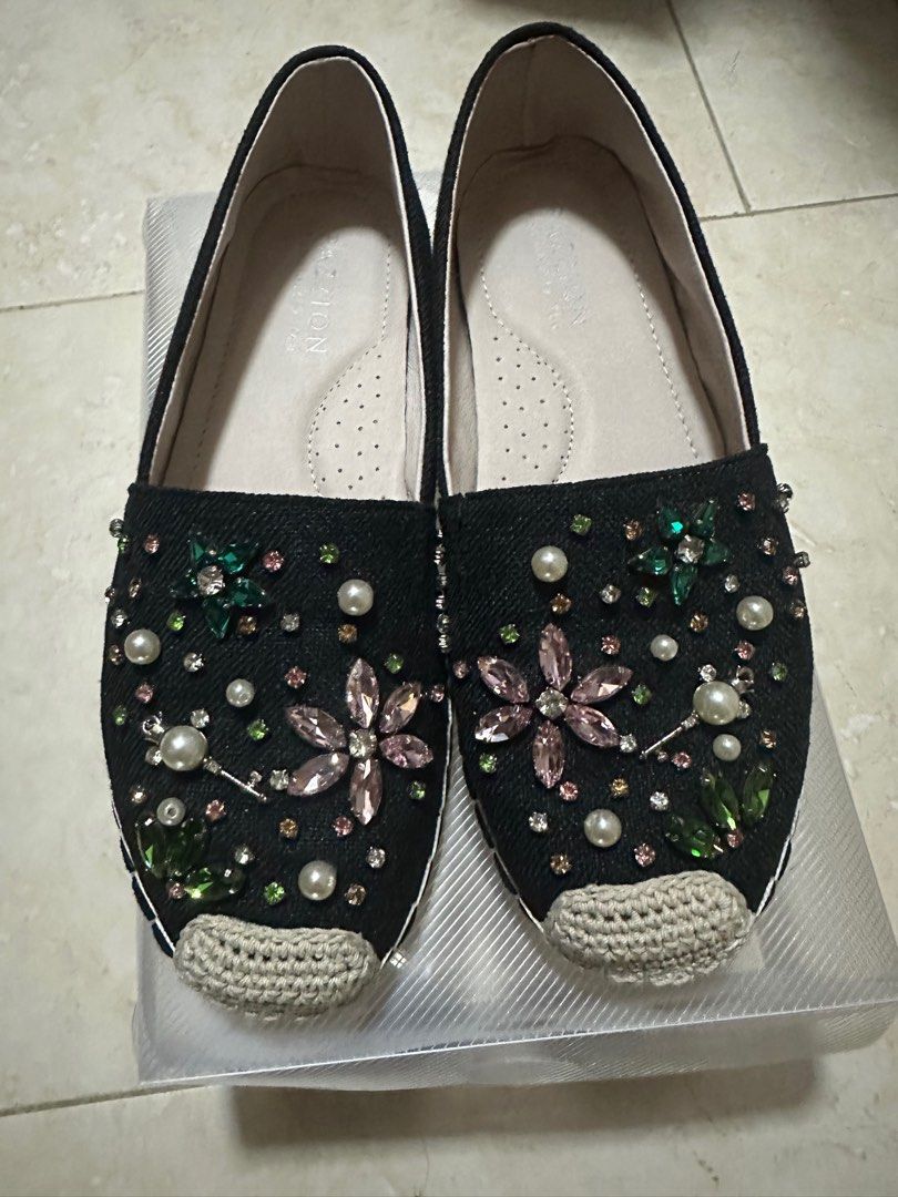 Pazzion - Nedine Embellished Espadrille Flats, Women's Fashion ...