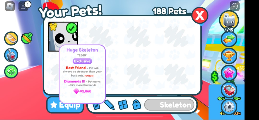 Pet simulator x huge pets huge skeleton pet, Video Gaming, Video Games ...