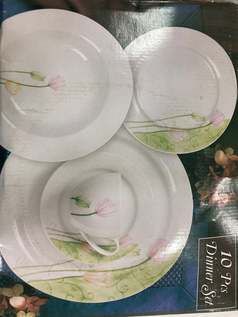 Pinggan set pinggan dan cawan 10pcs BARU, Furniture & Home Living ...