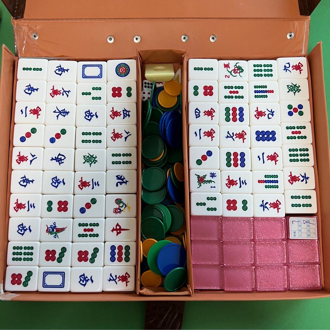 Pink Mahjong Tiles with Animal & Flower, Everything Else on Carousell