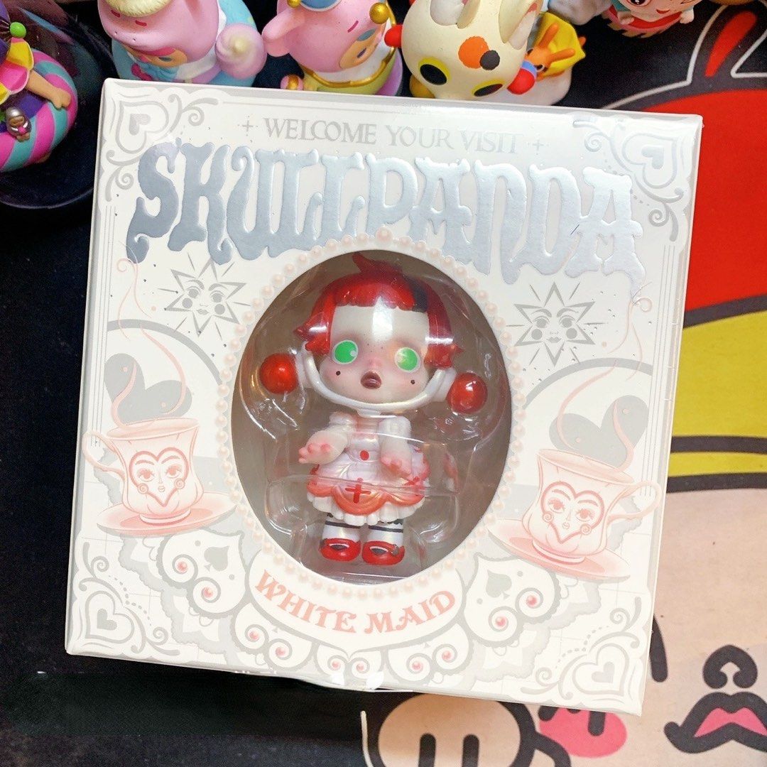 [PO] popmart Skullpanda white maid blister pack figurine, Hobbies ...