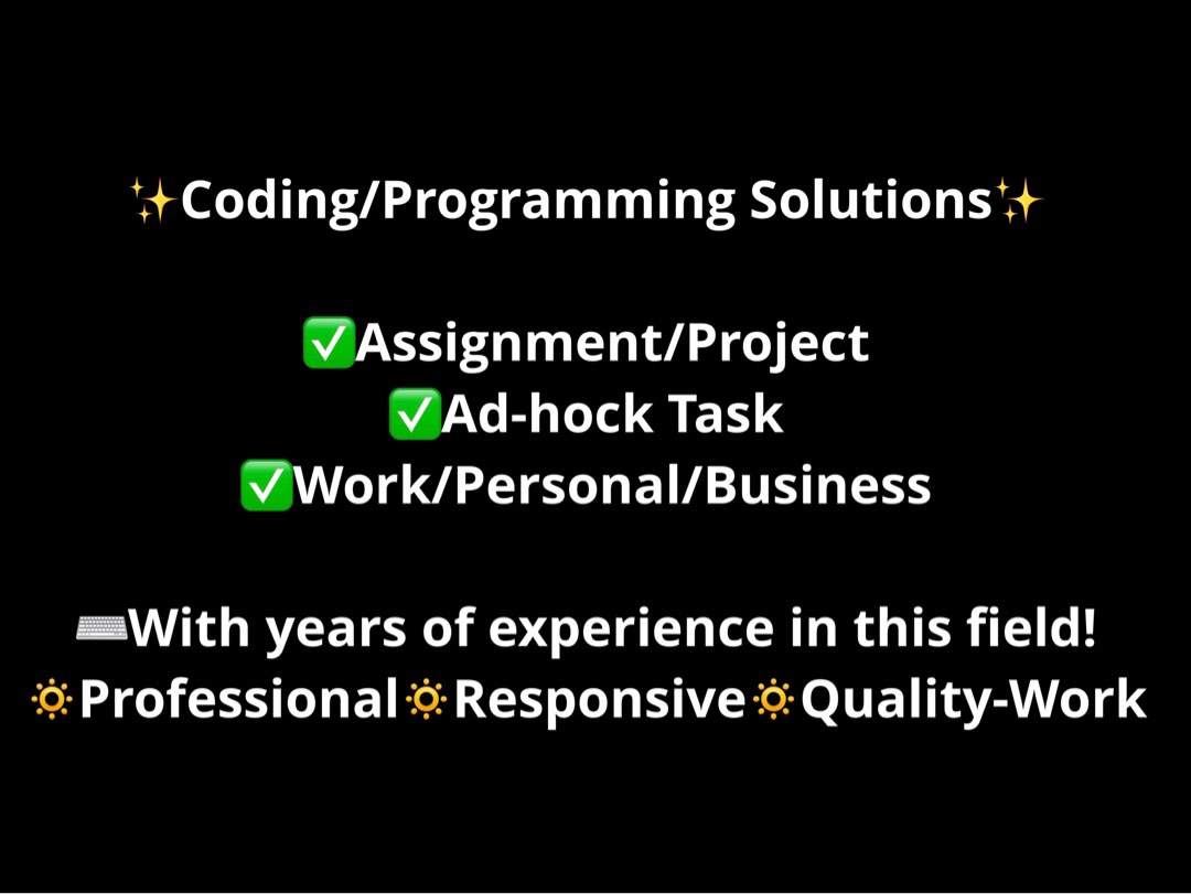 Programming Help Coding Assignment Projects Java Javascript Python C Swift Sql Coding Solutions