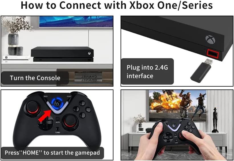 Ralan 2.4G Wireless Game Controller for Xbox One S/X, Xbox Series S/X ...