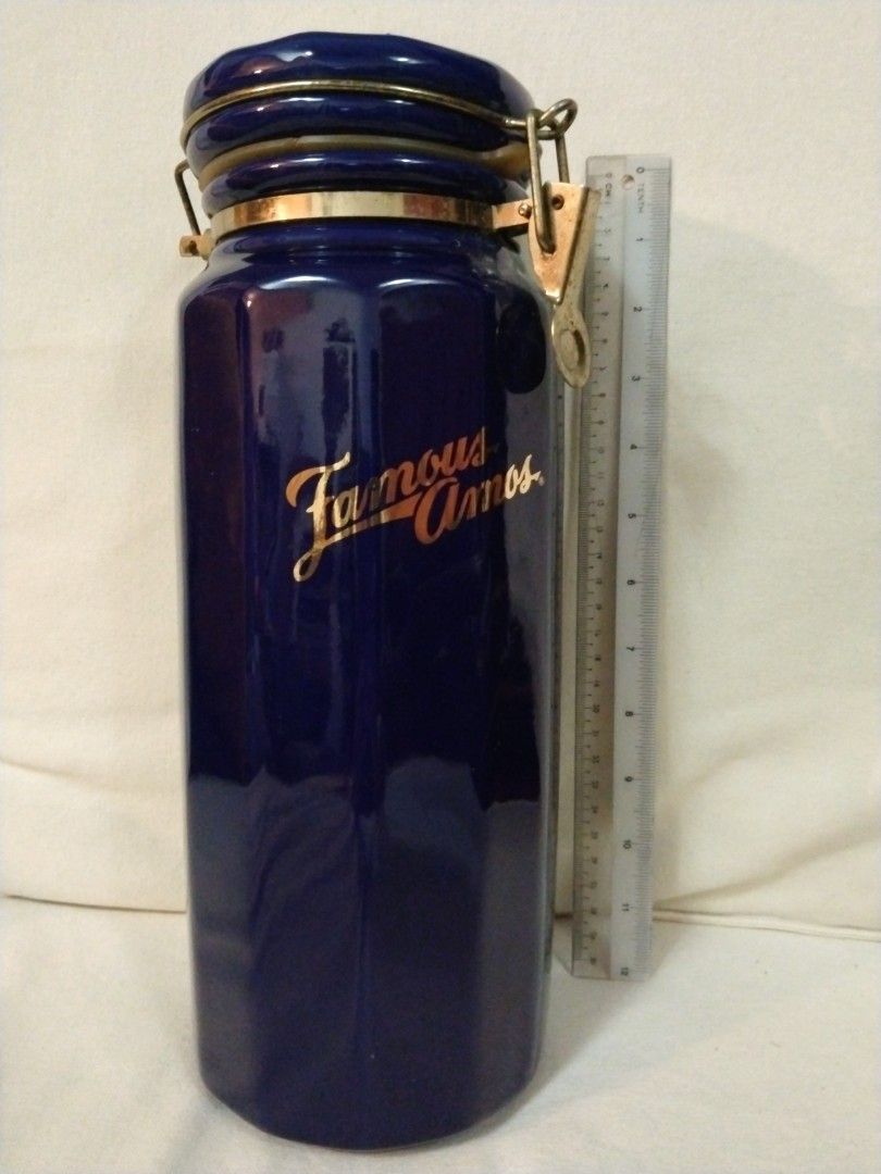 Rare Vintage Famous Amos Ceramic Jar, Furniture & Home Living ...