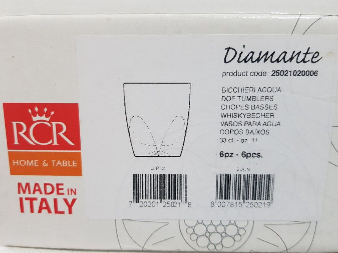 RCR whisky glass - Made in Italy : Diamante Designs, Furniture & Home ...