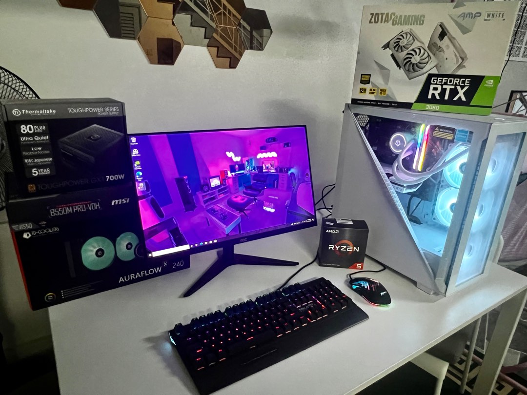 RTX 3060 RYZEN 5 5600X 16GB RAM 3200mhz PC GAMING EDTING FULL SET ...