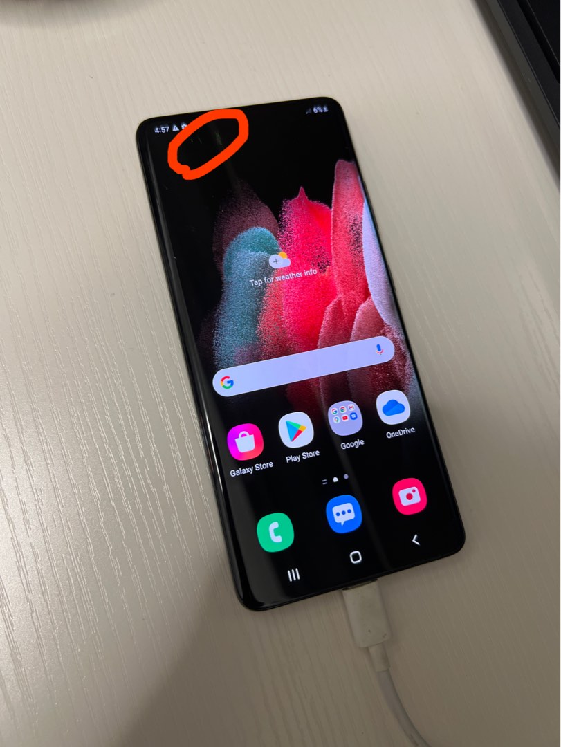 Samsung Galaxy S21 Ultra 5G 12+128GB have light pixel on the screen 屏幕有 ...