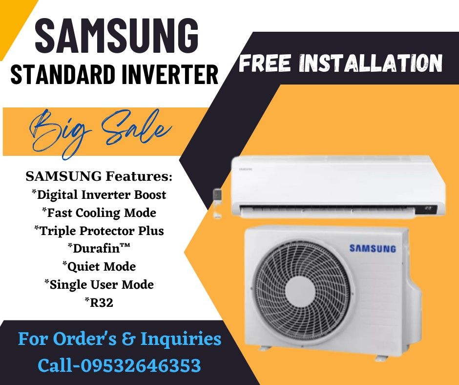 SAMSUNG SPLIT TYPE AIRCON BRAND NEW SEALED WITH FREE INSTALLATION, TV ...