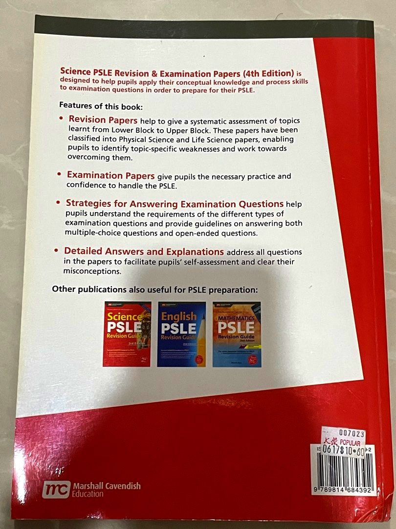 Science PSLE Revision & Examination Papers (barely touched), Hobbies ...