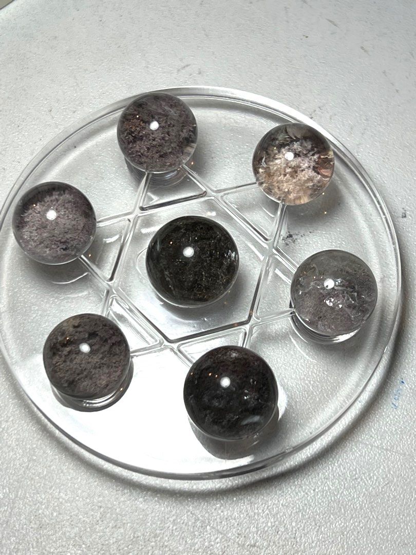 Seven Star Formation - Natural Phantom Quartz with Display Plate ...
