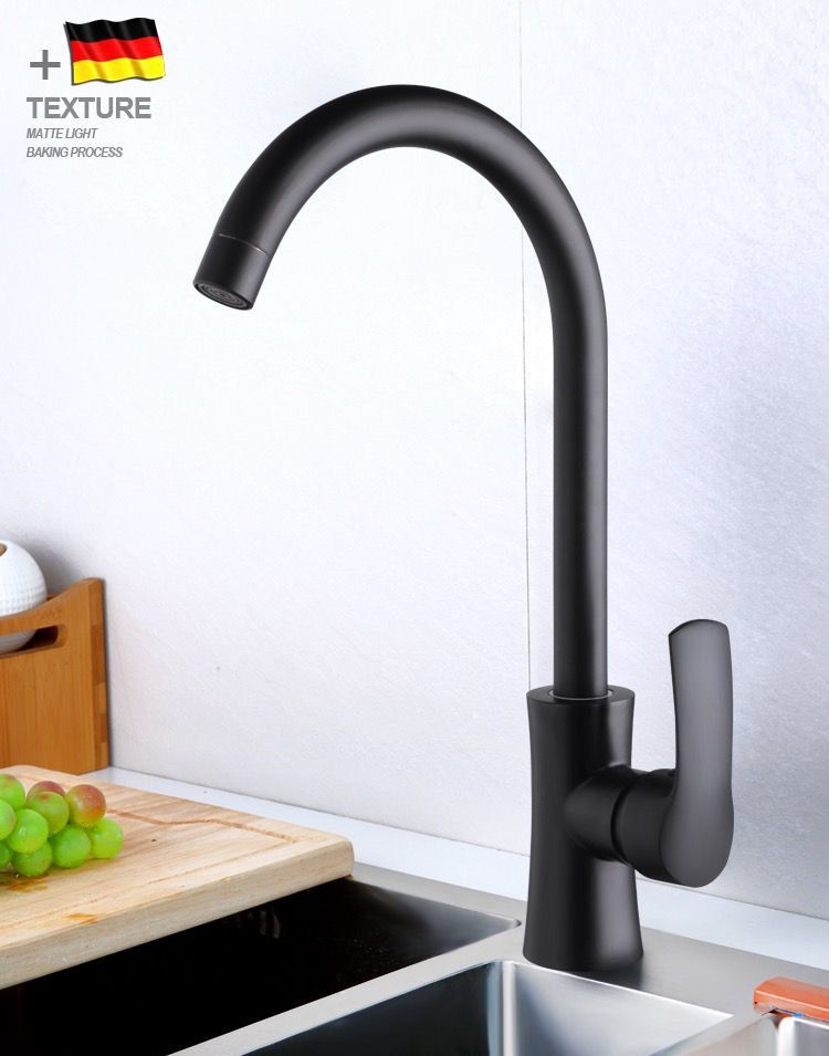 Single Cold Tap | Black Titanium Kitchen Tap Faucet | 360 Degrees ...