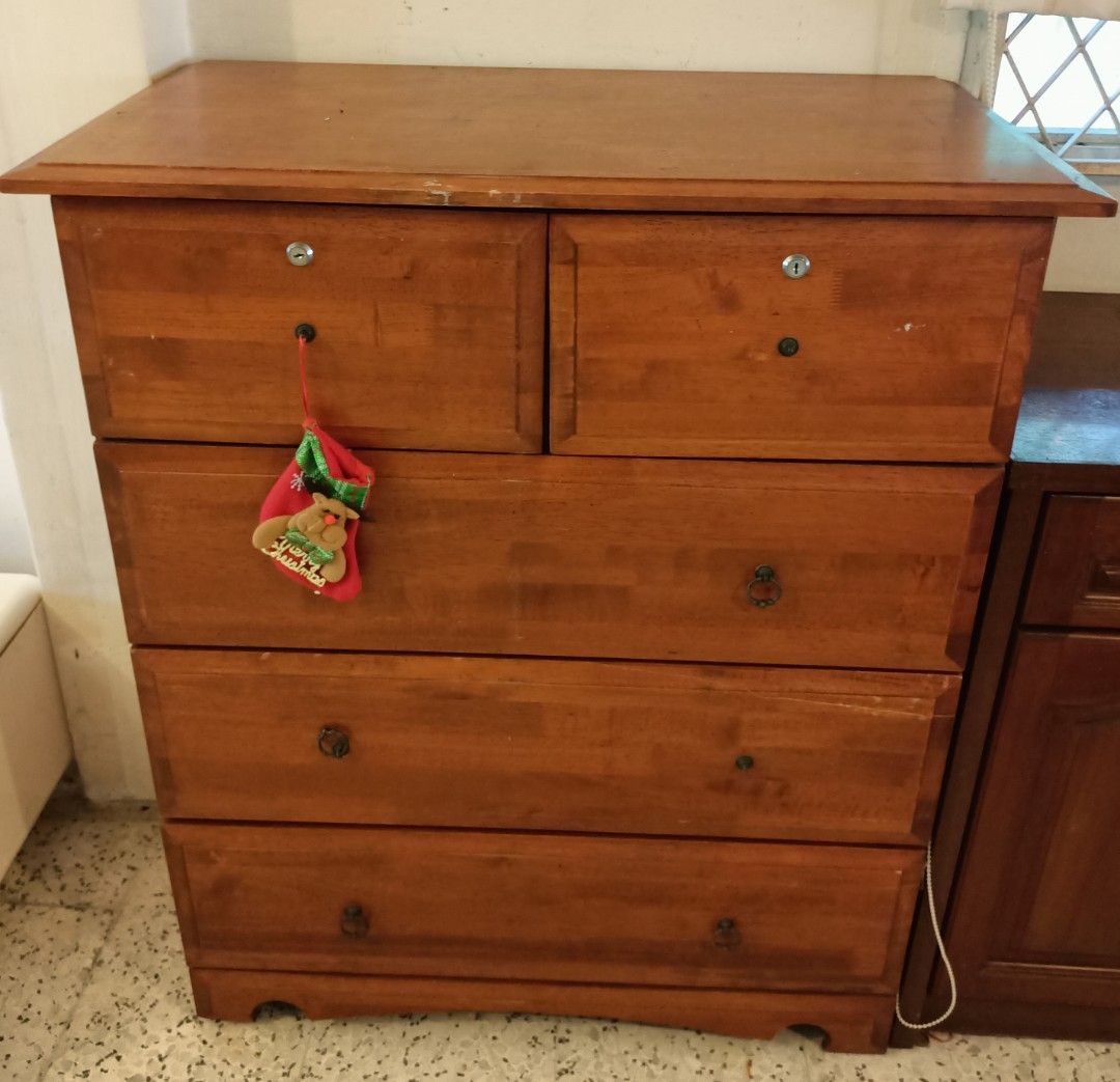 Solid Wood Chest Drawers ( in Penang ), Furniture & Home Living ...