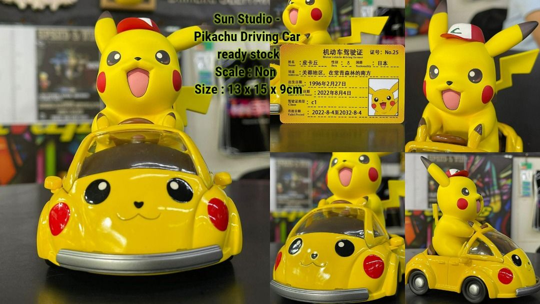 Sun Studio - Pikachu Driving Car, Hobbies & Toys, Toys & Games on Carousell