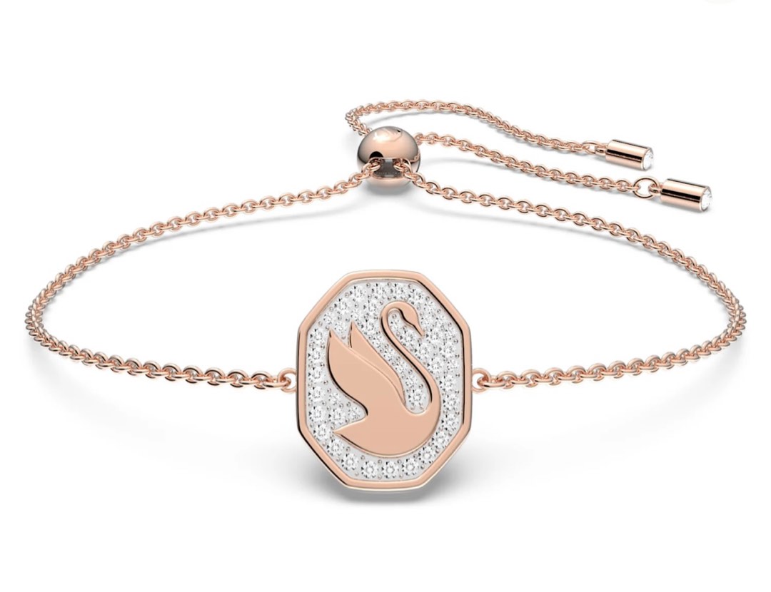 Swarovski - Swan, Rose gold-tone plated signum bracelet, Women's ...