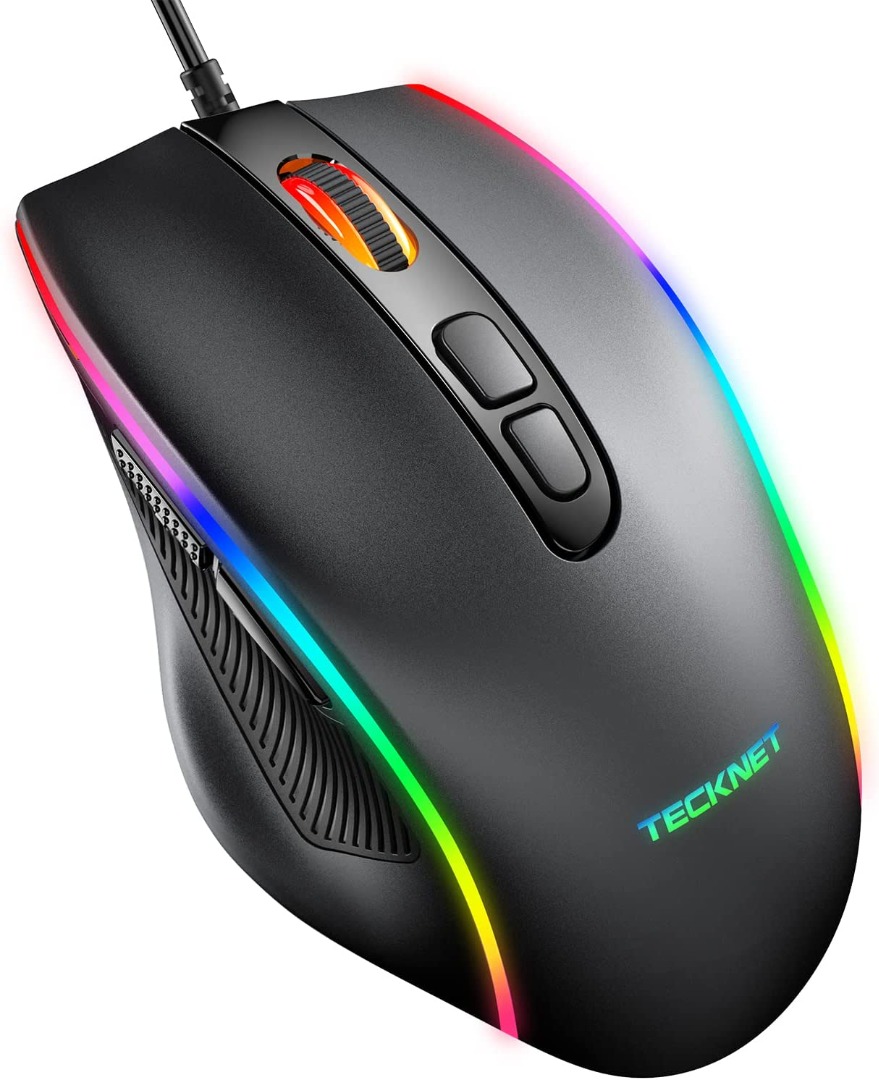 TECKNET Wired Gaming Mouse, RGB Mouse with Breathing LED,Programmable ...