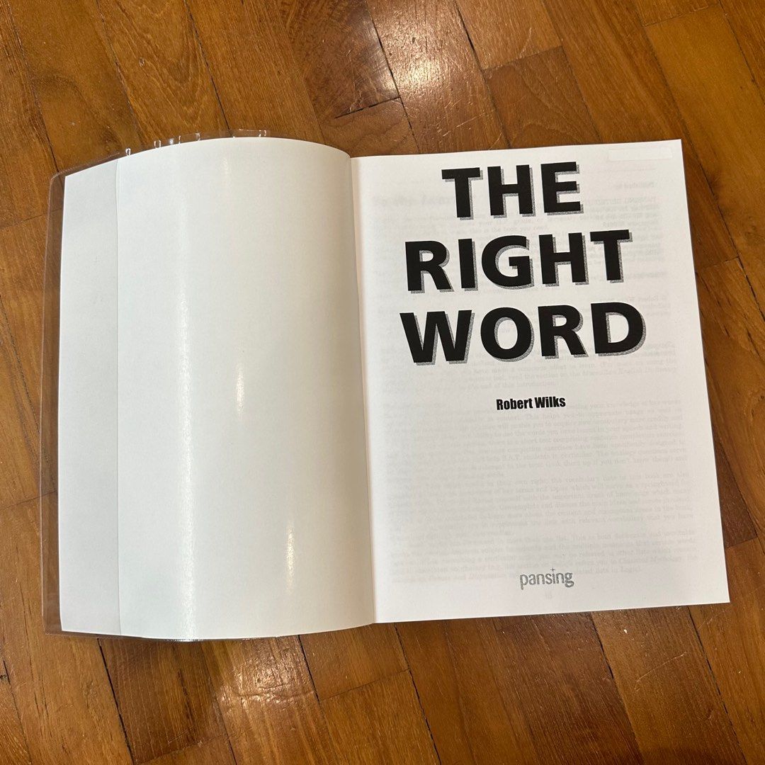 The Right Word - Robert Wilks, Hobbies & Toys, Books & Magazines ...