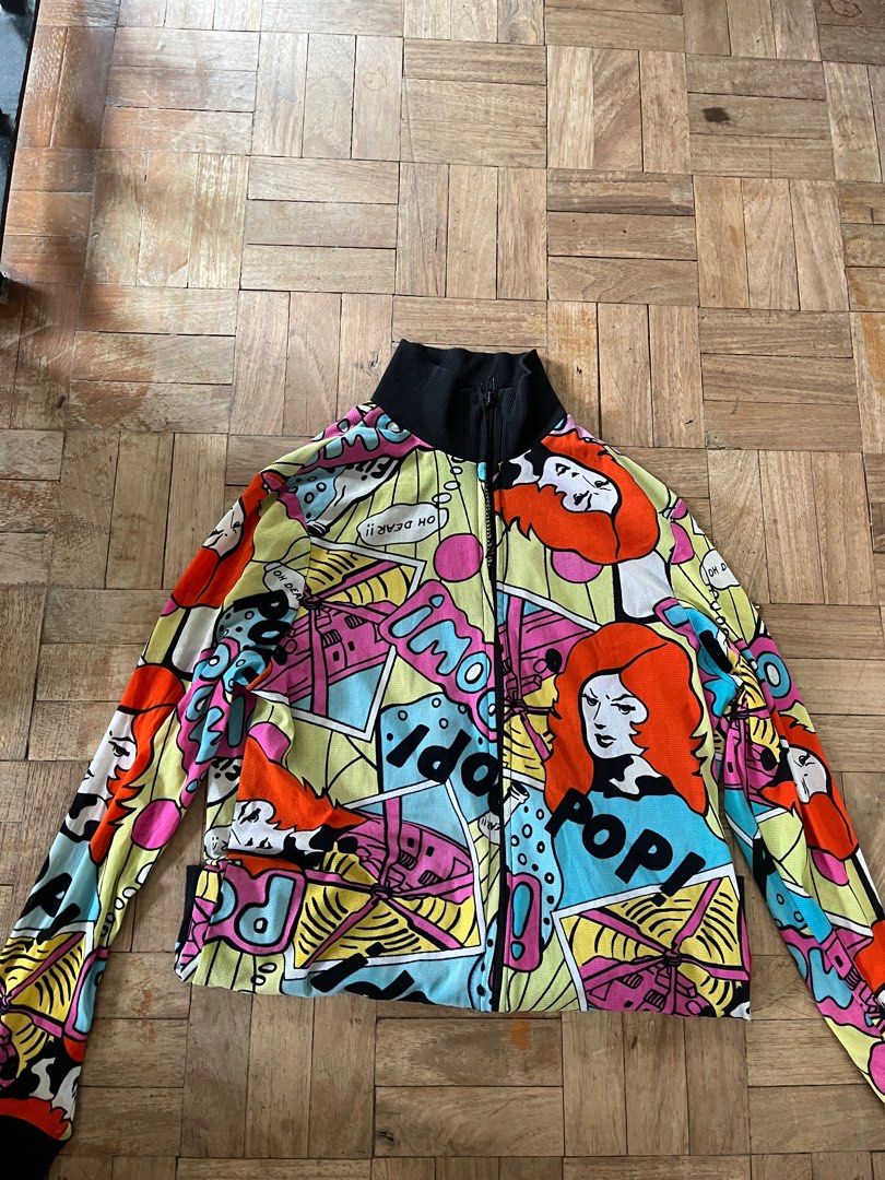 thrifted comic pop-art style jacket, Women's Fashion, Coats, Jackets ...