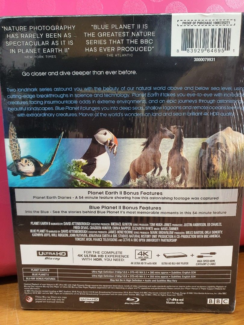 USA Blu Ray 4K UHD - Planet Earth II and Blue Planet II : The ...