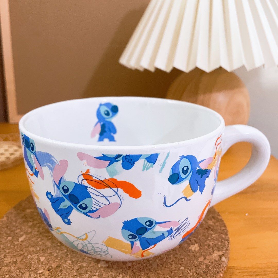 USA Disney Stitch Ceramic Breakfast Bowl Mug, Furniture & Home Living ...