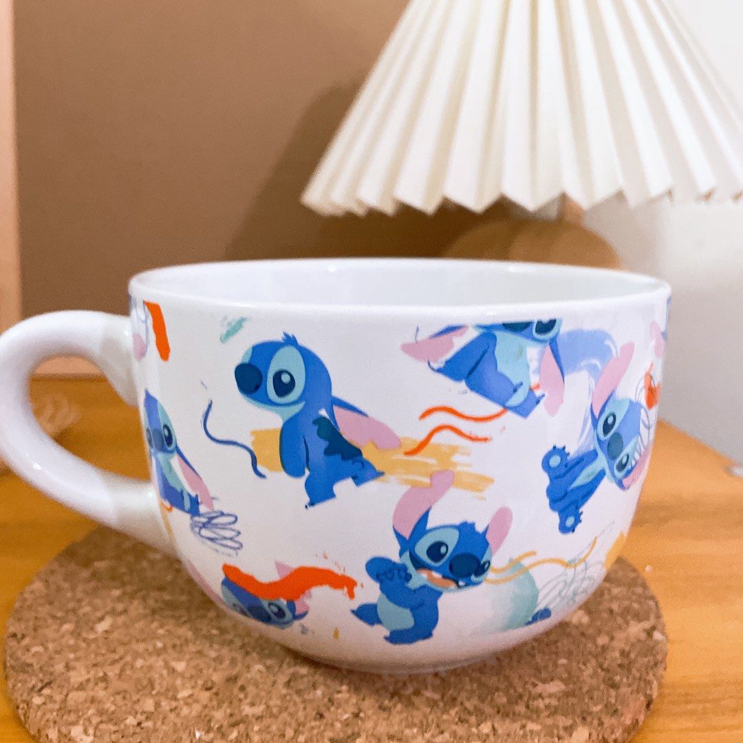 USA Disney Stitch Ceramic Breakfast Bowl Mug, Furniture & Home Living ...
