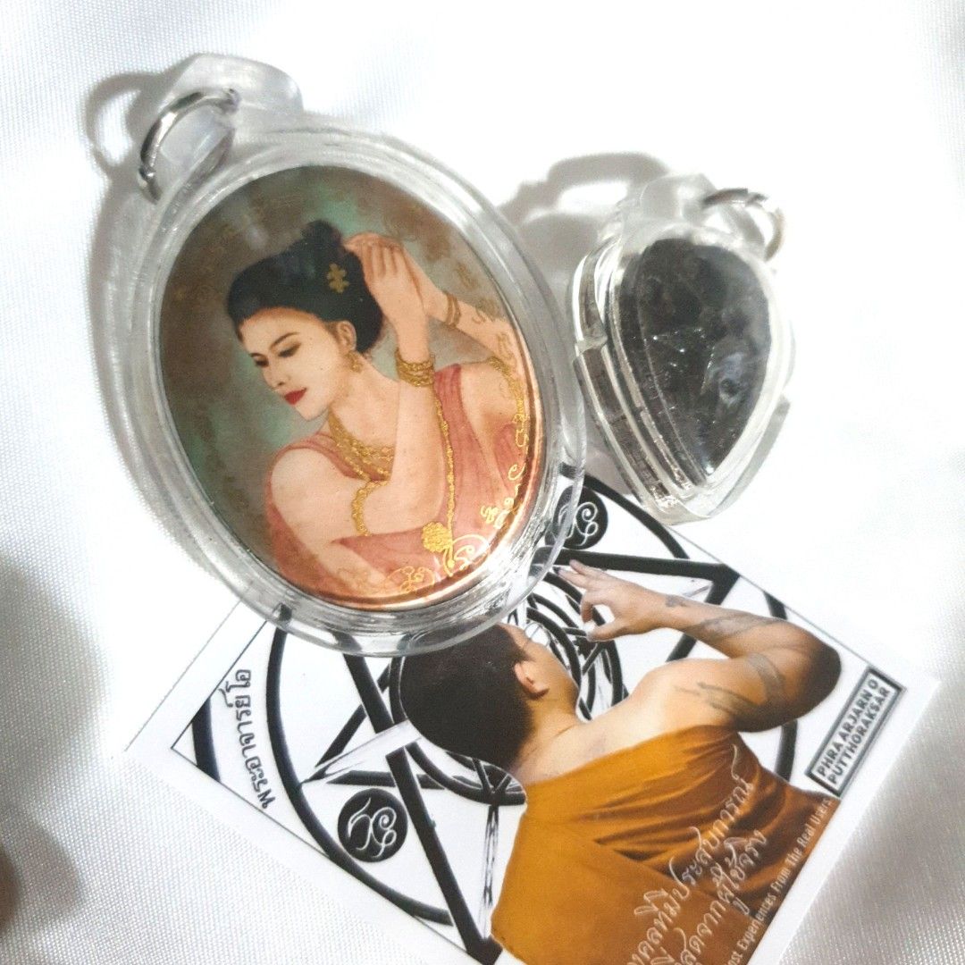 Very Good in Wish Granting! Huat Zai Angel Mae Kummon Locket & Wishing Star Amulet Phra Ajarn O ...