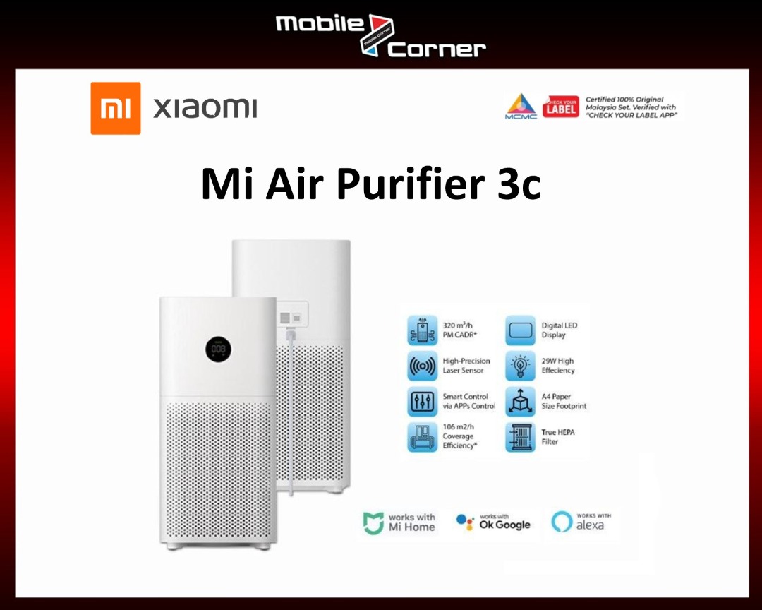 Xiaomi Mijia Mi Air Purifier 3C | Global Version | True HEPA Filters ...