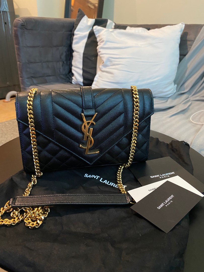 YSL Envelope small caviar, Luxury, Bags & Wallets on Carousell