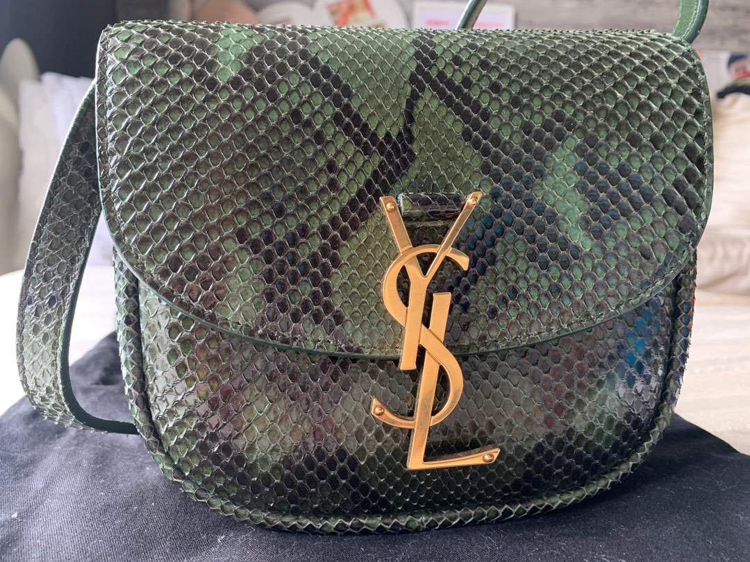 YSL Saint Laurent Kaia Satchel in Green Python, Women's Fashion, Bags ...