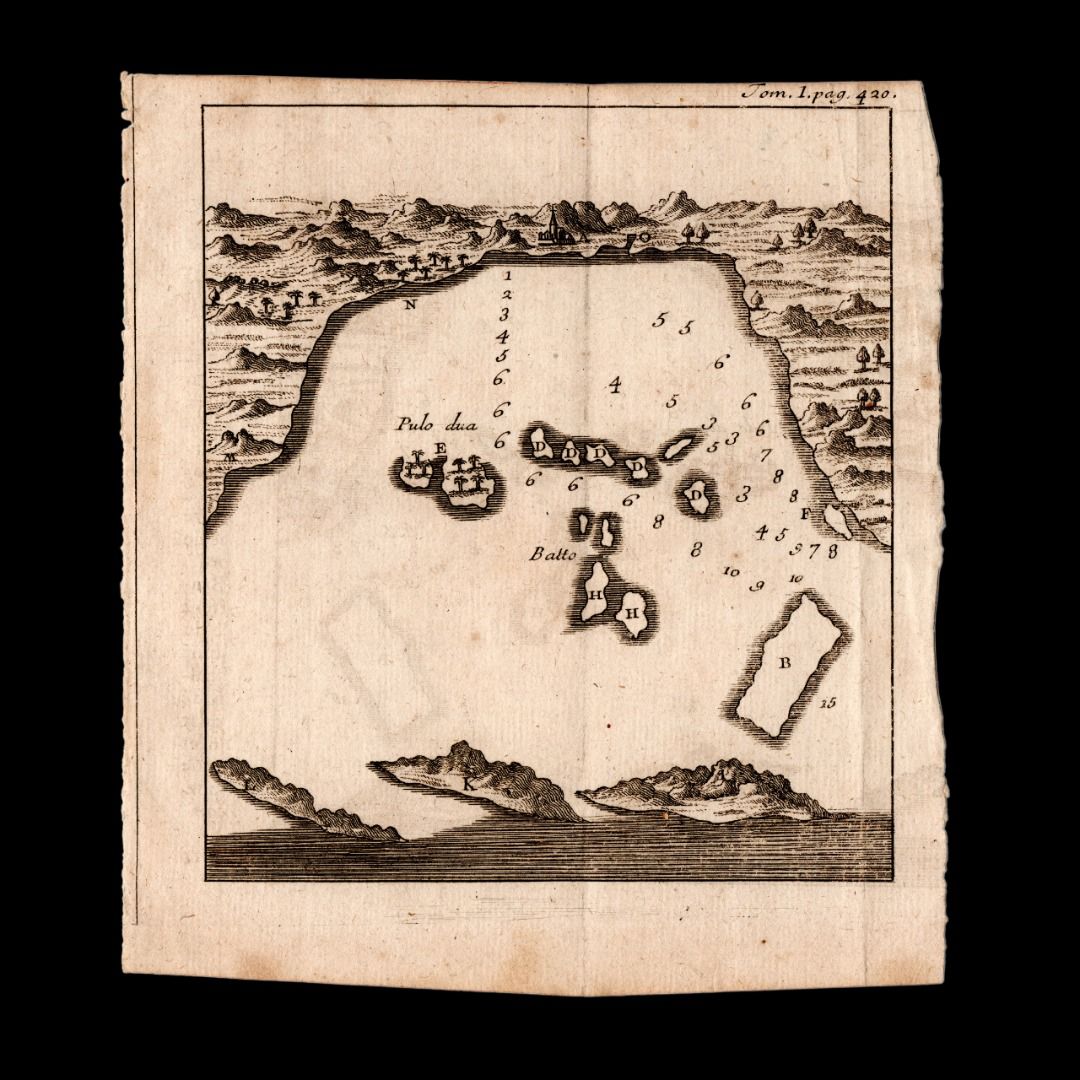 1702 Isola di Pulo Dua by Rene Constantin de Renneville || antique map ...