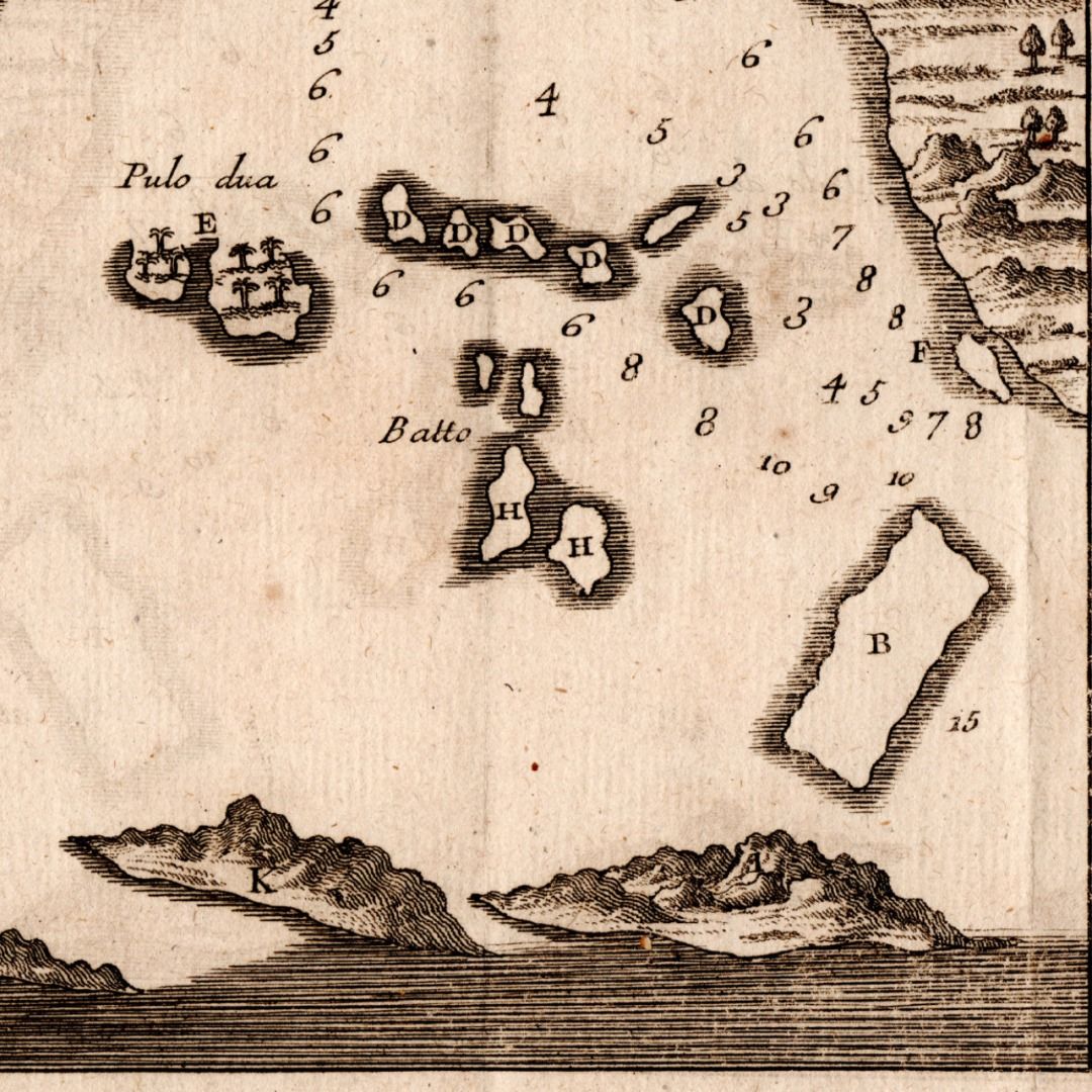 1702 Isola di Pulo Dua by Rene Constantin de Renneville || antique map ...