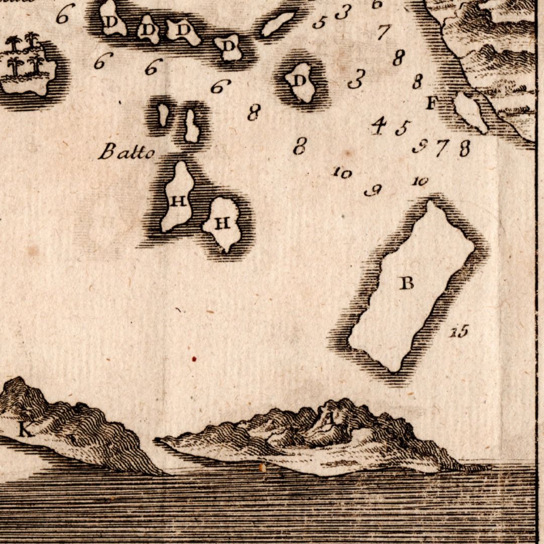 1702 Isola di Pulo Dua by Rene Constantin de Renneville || antique map ...