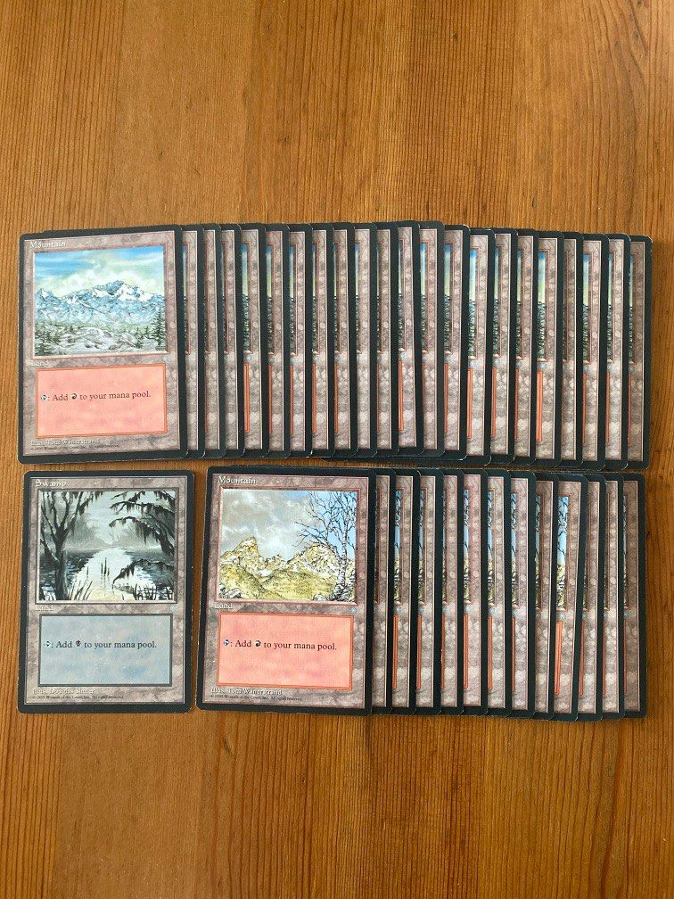 *$1*MTG Ice Age Basic Lands, Hobbies & Toys, Toys & Games on Carousell