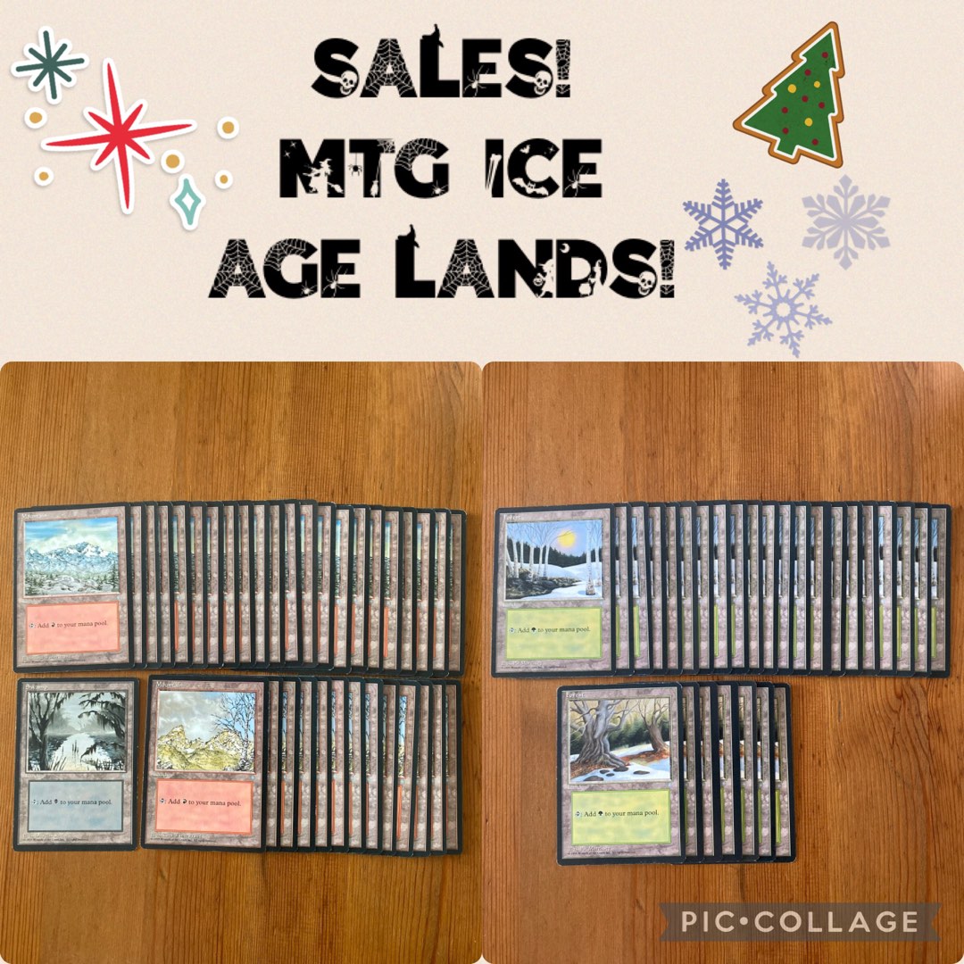 *$1*MTG Ice Age Basic Lands, Hobbies & Toys, Toys & Games on Carousell