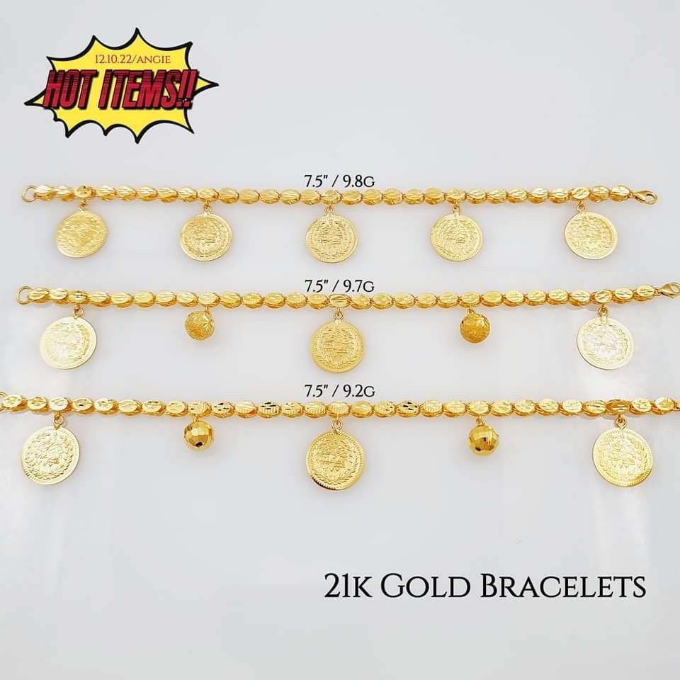 21K Saudi Gold Bracelet, Women's Fashion, Jewelry & Organizers ...