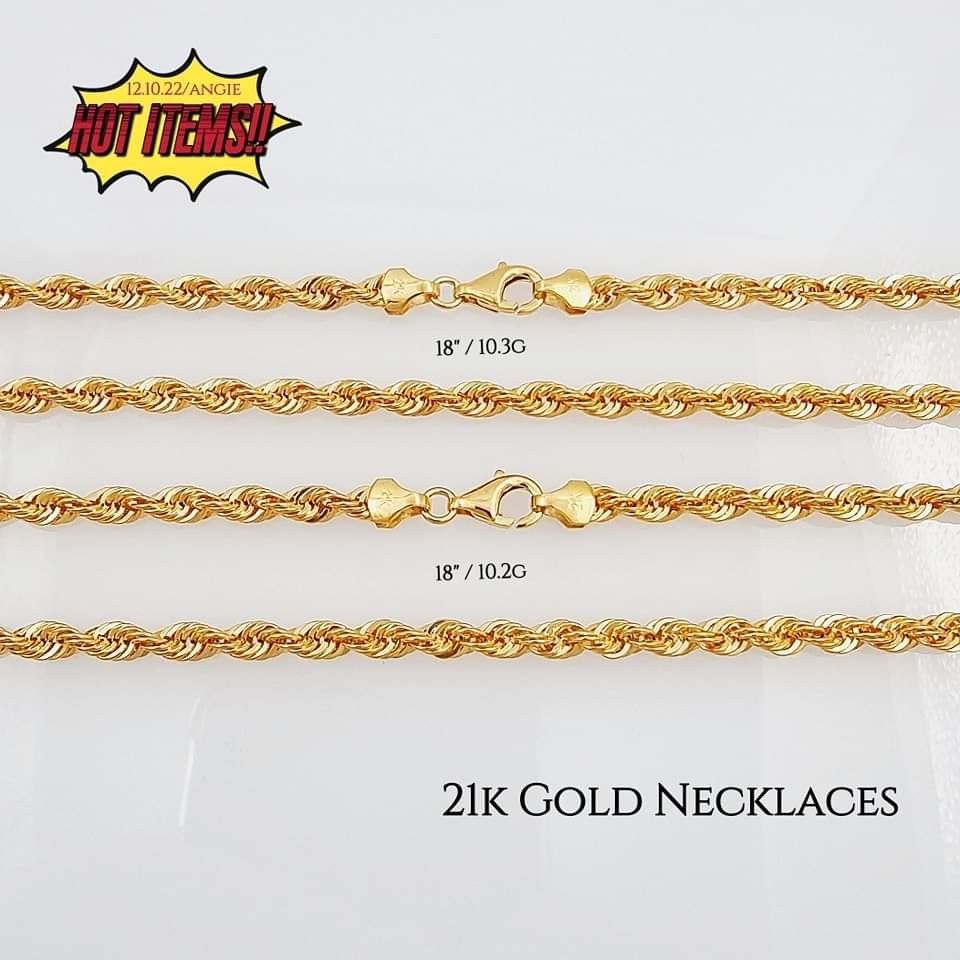 21K Saudi Gold Rope Chain, Women's Fashion, Jewelry & Organizers ...
