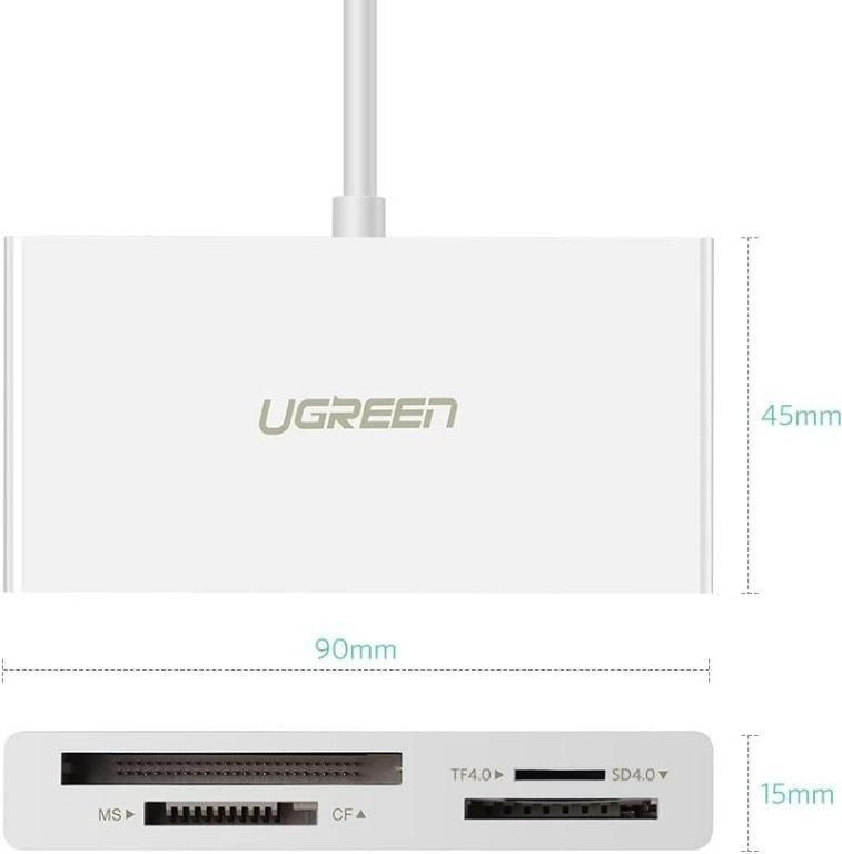 [790] Ugreen USB-C Multi In 1 Card Reader type C to SD, TF, CF, MS ...
