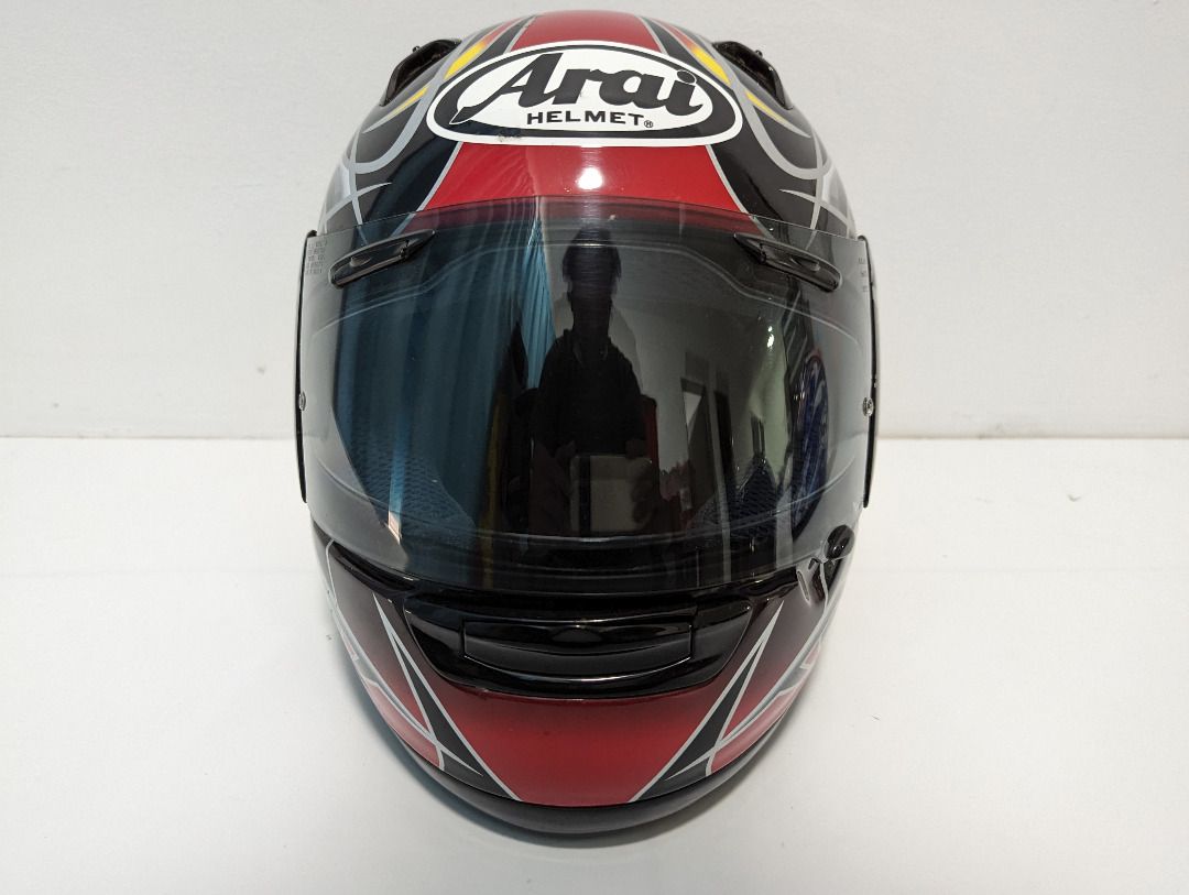 ( Medium ) - Arai Okada Merah Astro, Men's Fashion, Activewear on Carousell
