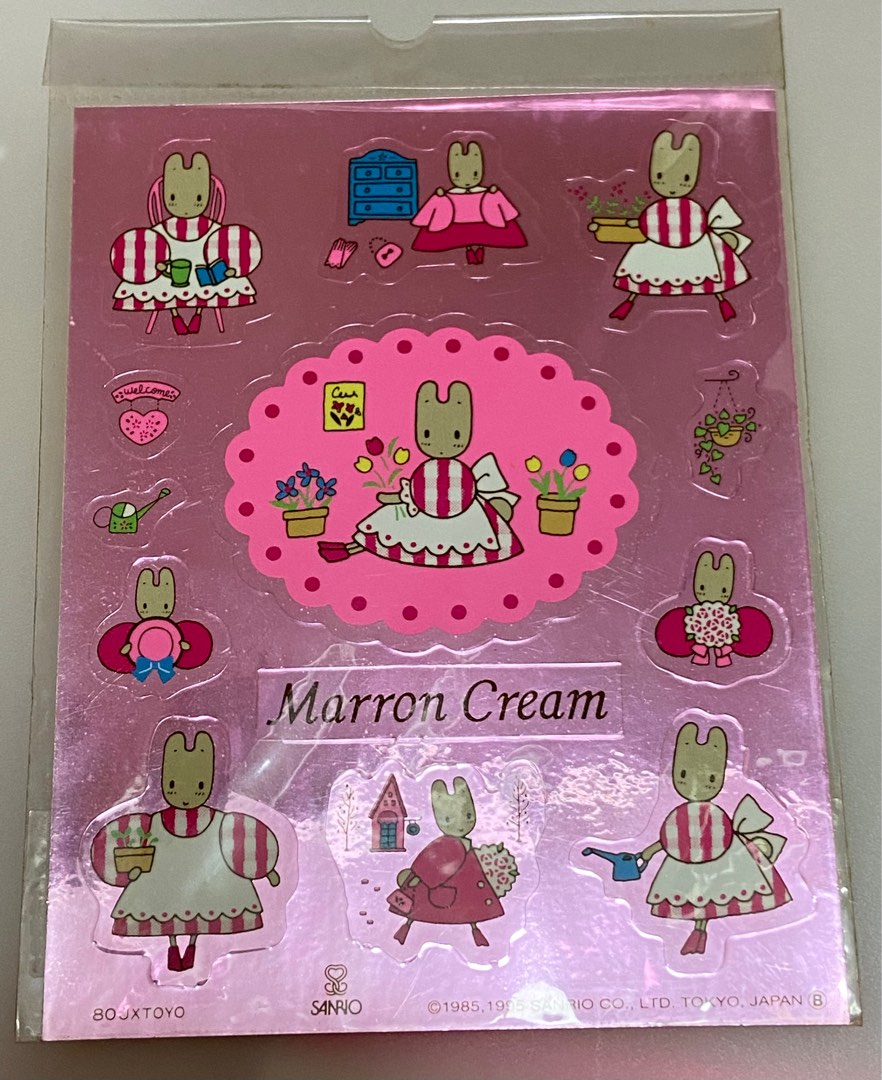 絕版 sanrio Marron Cream 1995 出品貼紙 包郵, 興趣及遊戲, 手作＆自家設計, 其他 - Carousell