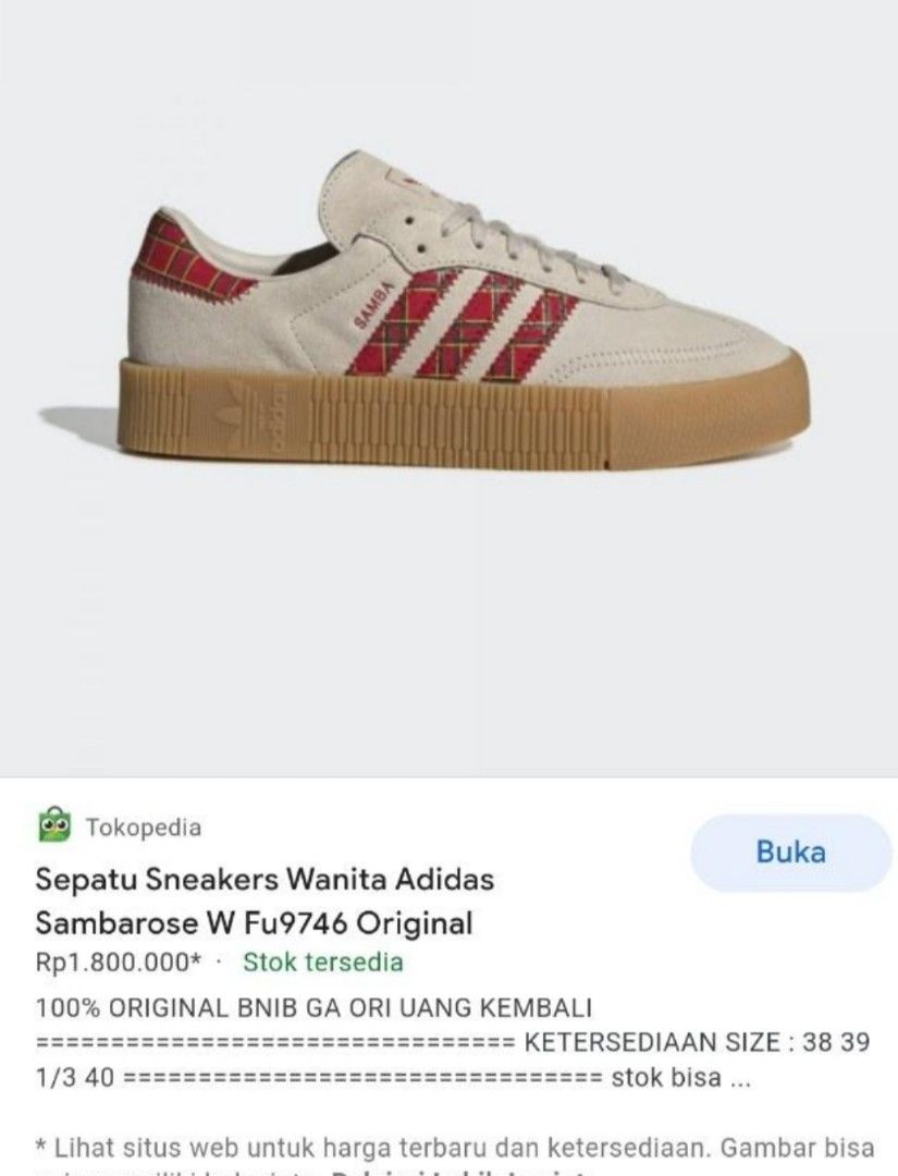 Adidas Samba Roses, Fesyen Wanita, Sepatu di Carousell