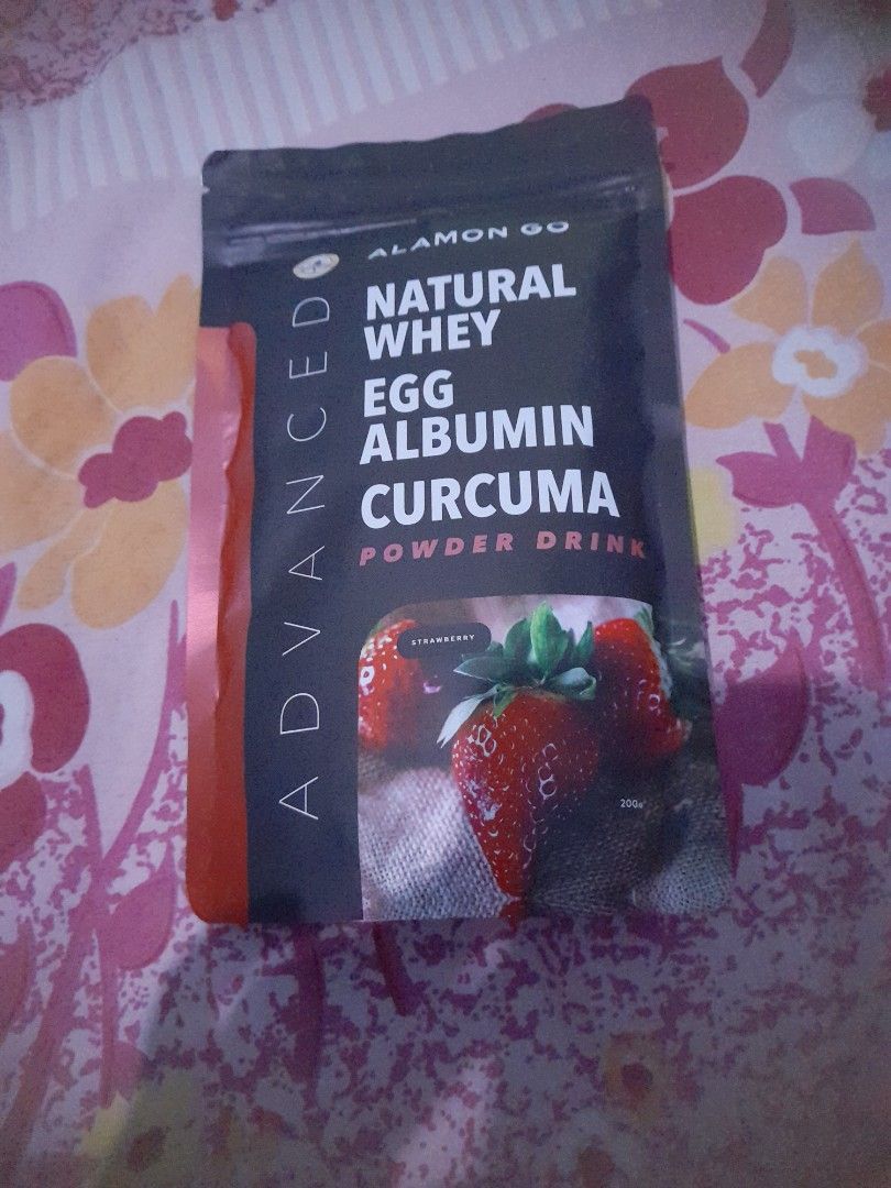 Alamon Go Natural Whey Egg Albumin Curcuma Varian Strawberry, Makanan ...