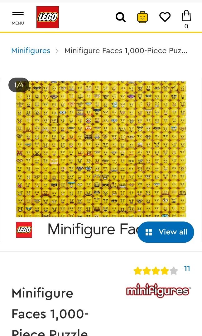 Authentic LEGO Minifigure Faces 1000 pc Puzzle, Hobbies & Toys, Toys ...