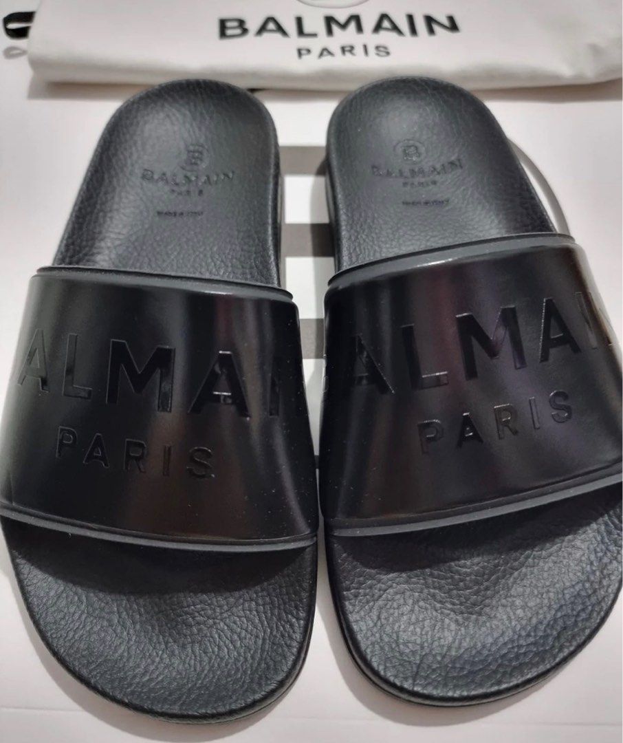 Balmain Slides, Women's Fashion, Footwear, Flats & Sandals on Carousell