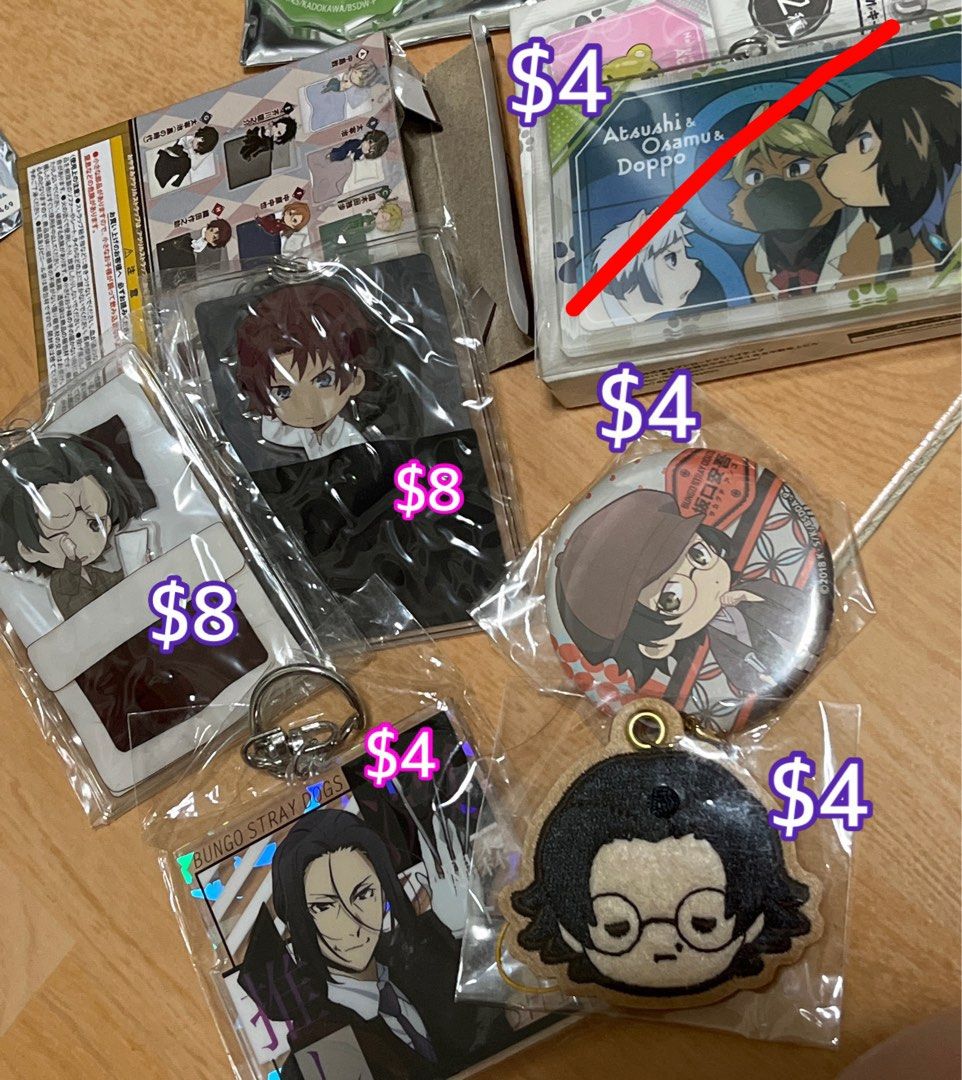 Bungou stray dogs merch, keychain, badges, standee, Hobbies & Toys ...