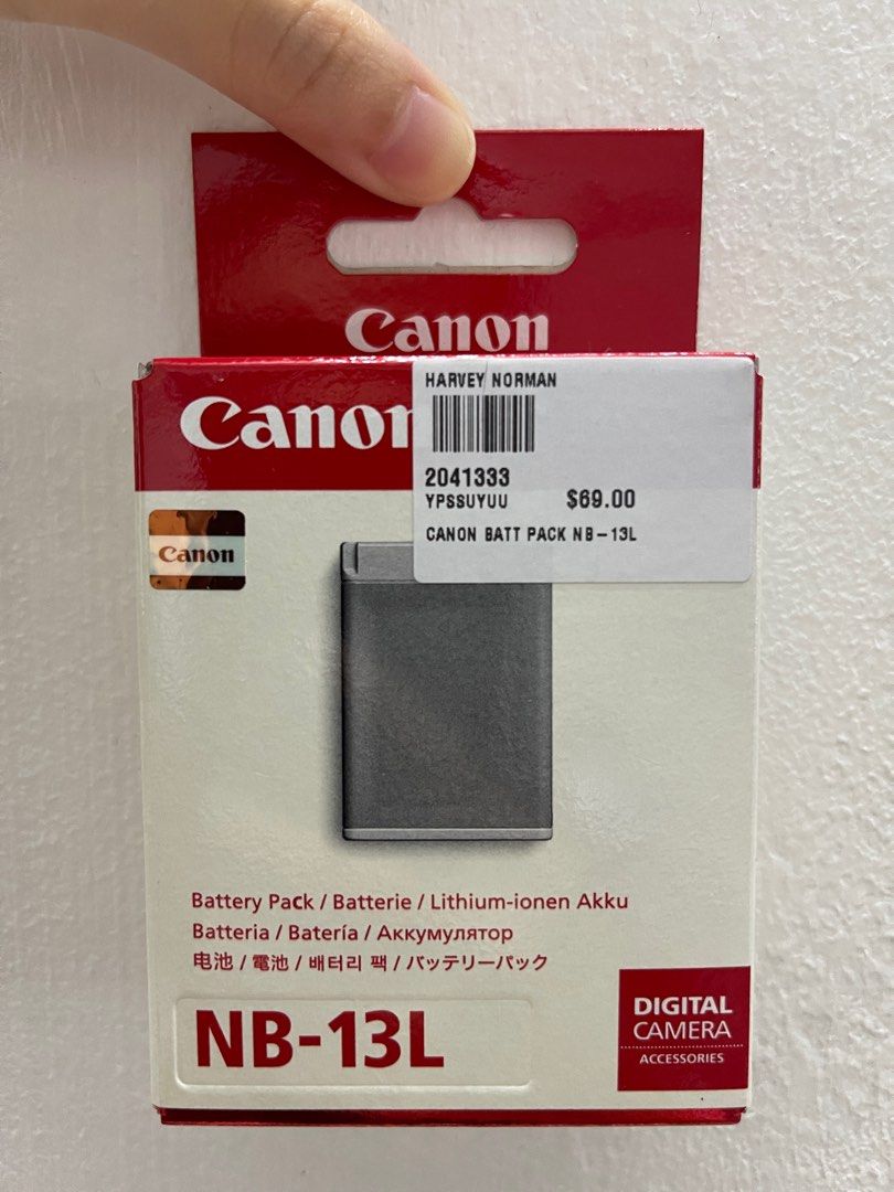 Canon Rechargeable Li-Ion Battery NB-13L, Photography, Photography Accessories, Batteries ...