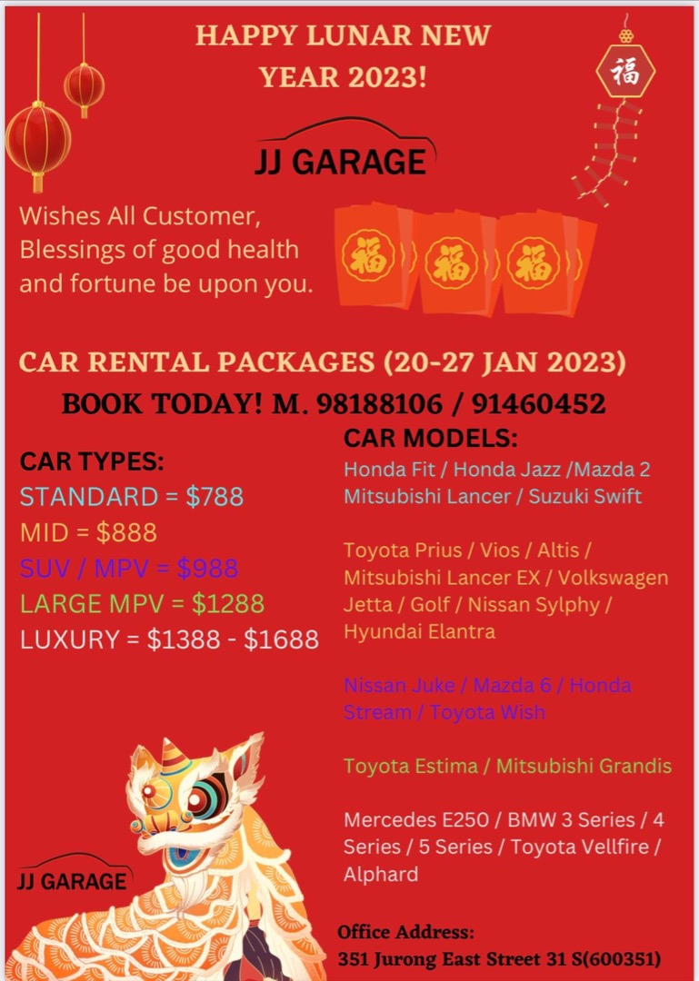 Car Rental CNY, Cars, Car Rental on Carousell